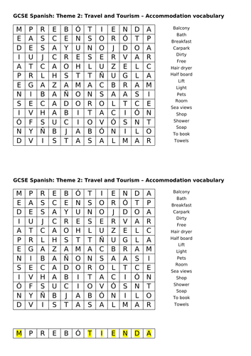 GCSE Spanish word searches Modules 1-4 | Teaching Resources