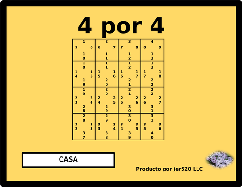 Casa (House in Spanish) 4 by 4 | Teaching Resources