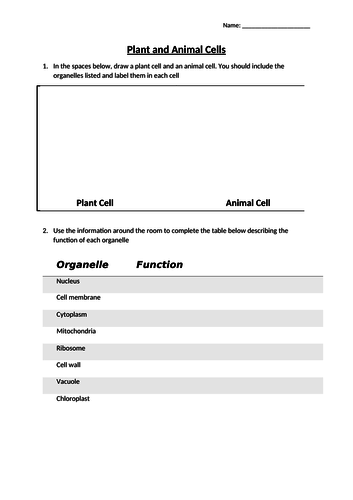 Cell Structure Teaching Resources