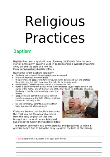 Introduction to Religious practices - A Level | Teaching Resources