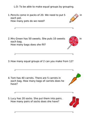 YR2 White Rose Maths Hub Sharing and number line | Teaching Resources