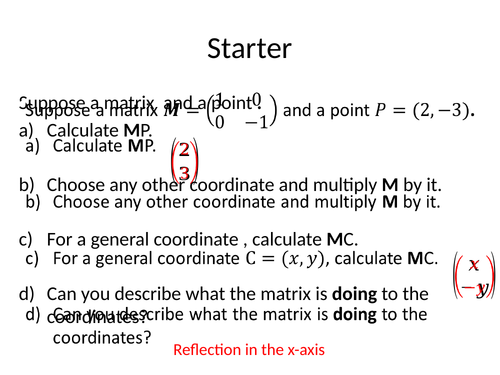 Matrix Transformations | Teaching Resources Matrix Transformations | Teaching Resources