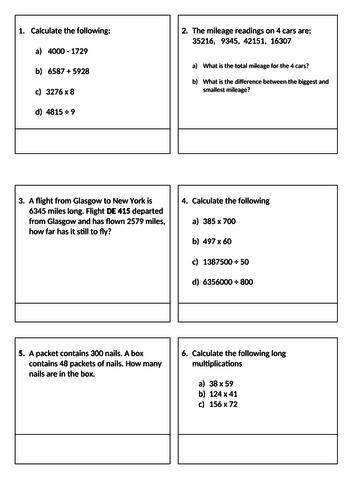 Whole Number Relay Race | Teaching Resources