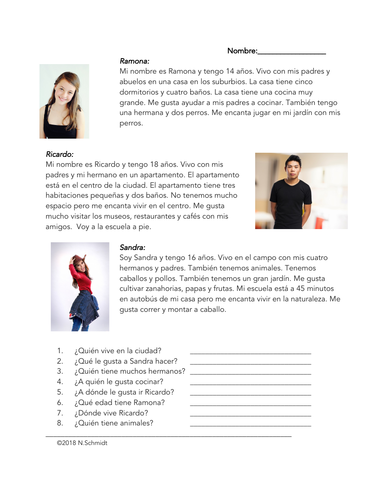 Donde yo vivo Lectura: Spanish Easy Reading: Where I live: Suburbs ...