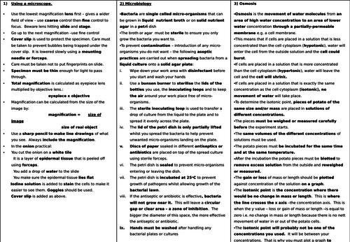 AQA Biology GCSE required practical summaries | Teaching Resources