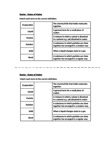 States of Matter, Liquids - Year 7 KS3 | Teaching Resources