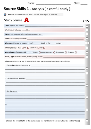 Source collections + helpful student friendly templates | Teaching ...