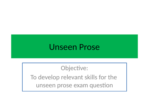 AQA Unseen Prose planning and example paragraphs | Teaching Resources