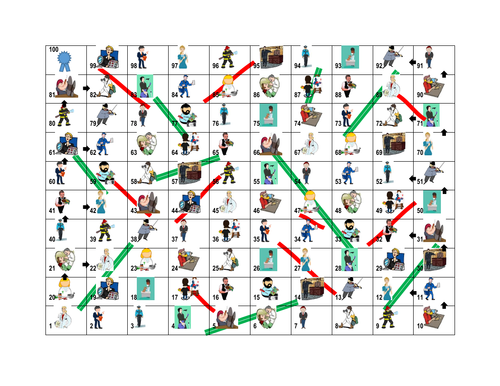 Professions Slides and Ladders Game | Teaching Resources