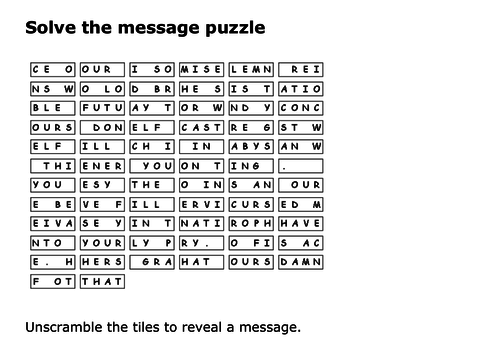 Solve the message puzzle about Hitler as Chancellor | Teaching Resources