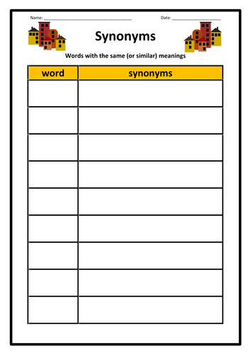 Synonyms - Worksheet & Posters | Teaching Resources