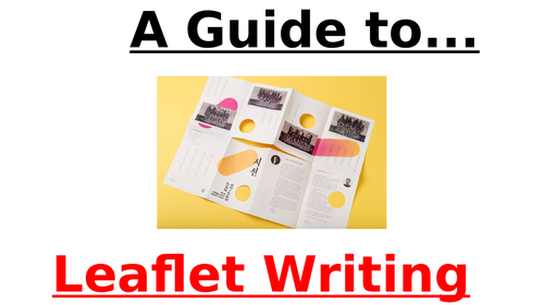 Leaflet Writing Gcse English Language Unit 2 Teaching Resources