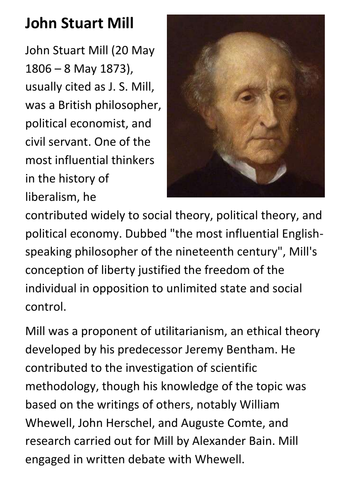 John Stuart Mill Handout | Teaching Resources