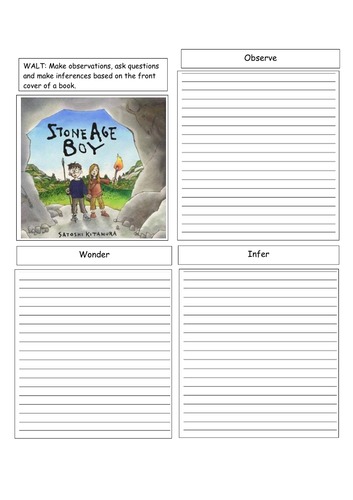 Stone Age Boy - front cover inference | Teaching Resources