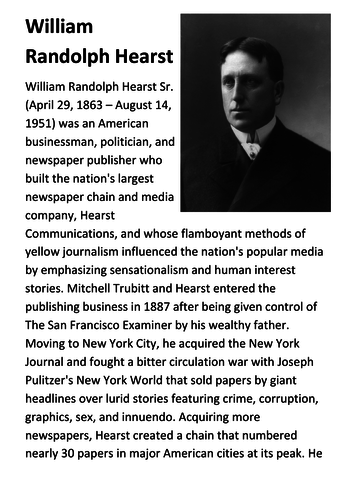 William Randolph Hearst Handout | Teaching Resources