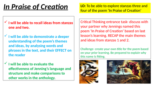 In Praise of Creation Lesson 2 | Teaching Resources