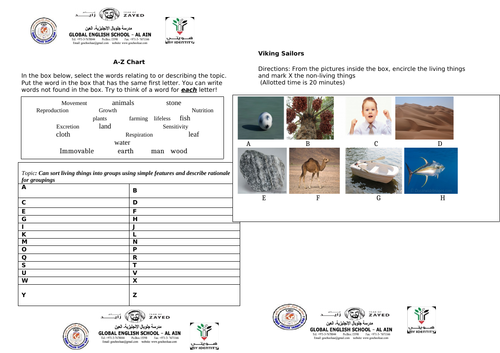 Year 3 Worksheets on the 7 Life Processes of Living Things (Cambridge ...