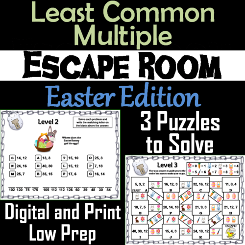 Easter Escape Room Math: Least Common Multiple Game 4th 5th 6th 7th ...