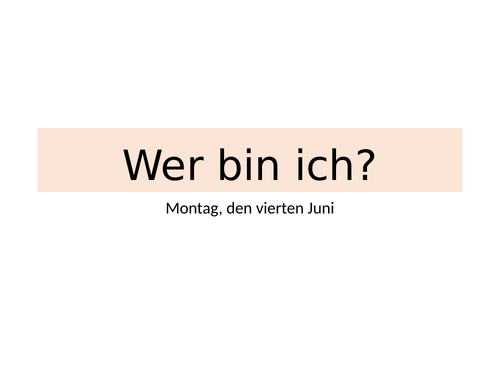 Wer bin ich - Reading and Speaking | Teaching Resources