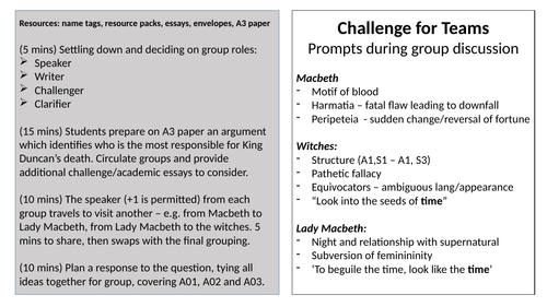 Macbeth (HA) Debate: Who's to blame? | Teaching Resources