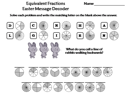 Equivalent Fractions Easter Math Activity: Message Decoder | Teaching ...