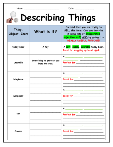 FOR SALE - Advertising - Describing and Selling Items | Teaching Resources