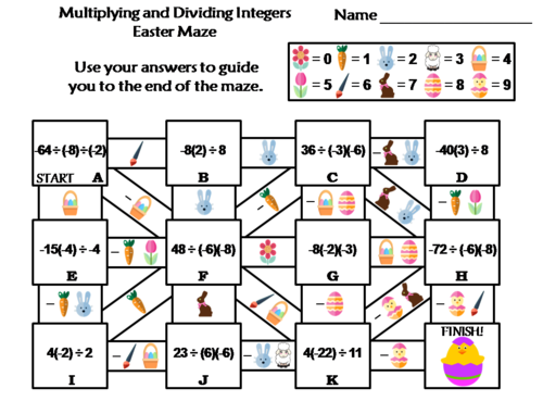 multiplying-and-dividing-integers-activity-easter-math-maze-teaching