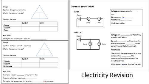 GCSE Electricity Revision | Teaching Resources