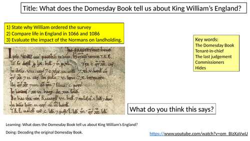 William I and the Domesday Book | Teaching Resources