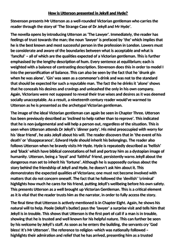 Grade 9 Jekyll & Hyde Model Answer AQA | Teaching Resources Grade 9 Jekyll & Hyde Model Answer AQA | Teaching Resources