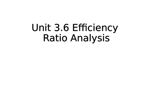 IBDP Business Management - Efficiency Ratios | Teaching Resources
