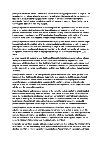 KS4 Form Tutor Report Comments | Teaching Resources