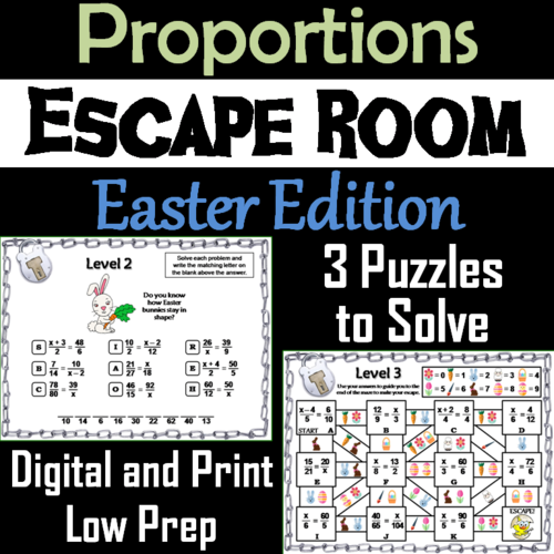 Solving Proportions Game: Escape Room Easter Math Activity | Teaching ...