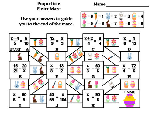 Proportions Activity: Easter Math Maze | Teaching Resources