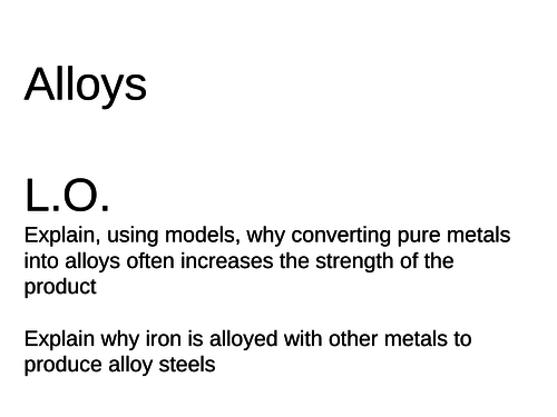 Powerpoint for lesson on Alloys | Teaching Resources