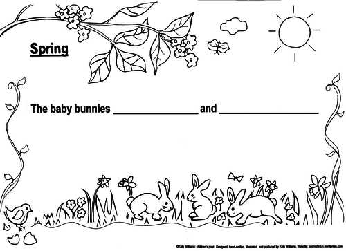 SPRING Writing + Colouring Sheets - 3 Grades, R+KS1 | Teaching Resources