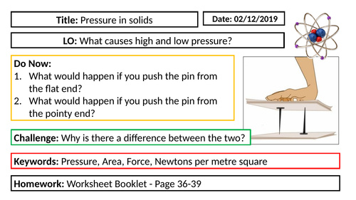 Physics - Pressure in solids | Teaching Resources Physics - Pressure in solids | Teaching Resources