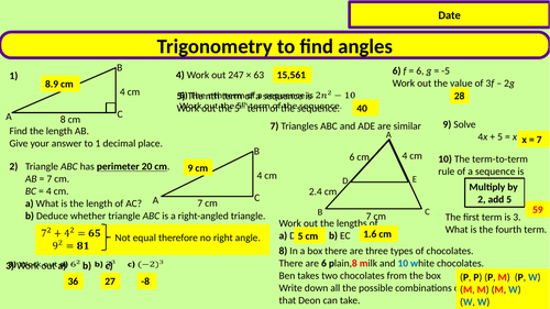 Trigonometry (SOHCAHTOA) to solve for angles | Teaching Resources
