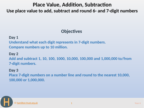 Add, subtract & round 6-/7-digit numbers - Teaching Presentation - Year ...