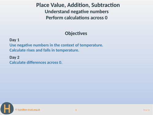 Understand/calculate negative numbers - Teaching Presentation - Year 6 ...