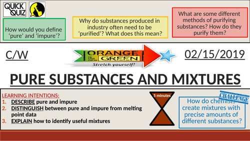 KS4 New GCSE (9-1) - Pure Substances and Mixtures (AQA C12.1 Chemical ...