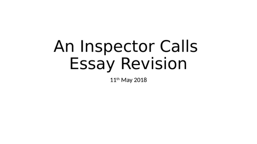 An Inspector Calls - how to approach an essay AQA GCSE | Teaching Resources