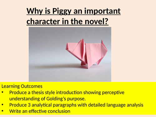 Why is Piggy an important character in Lord of the Flies | Teaching ...