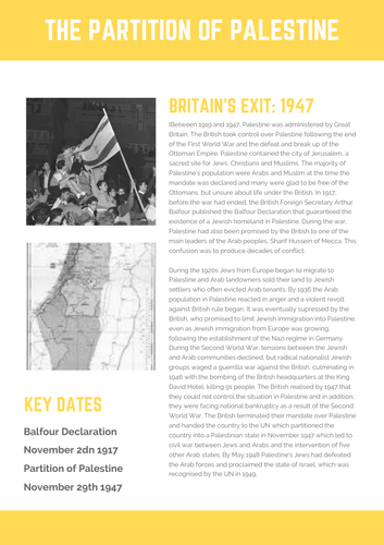 Super Simple Fact File: The Partition of Palestine 1947 | Teaching ...