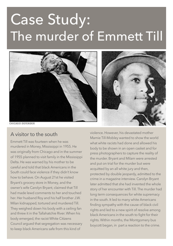 Case Study: The Murder of Emmett Till | Teaching Resources Case Study: The Murder of Emmett Till | Teaching Resources