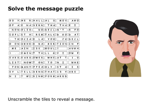 Solve the message puzzle from Adolf Hitler on the Third Reich June 1934 ...