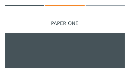 Paper one | Teaching Resources