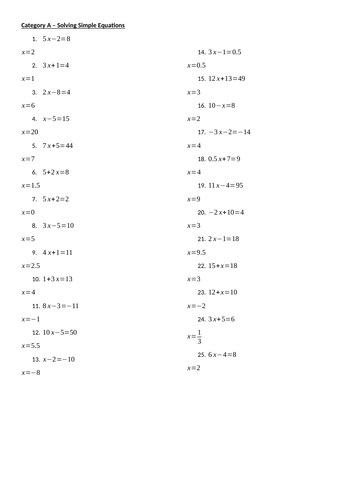 100 equations challenge | Teaching Resources