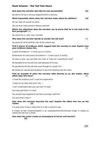 Tell-Tale Heart - HG Wells - Full Lesson with activities | Teaching ...