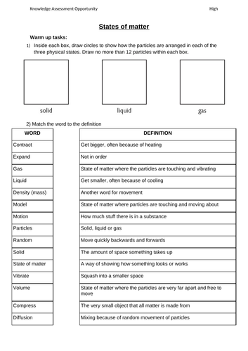 States of matter formative assessment/test/quiz | Teaching Resources